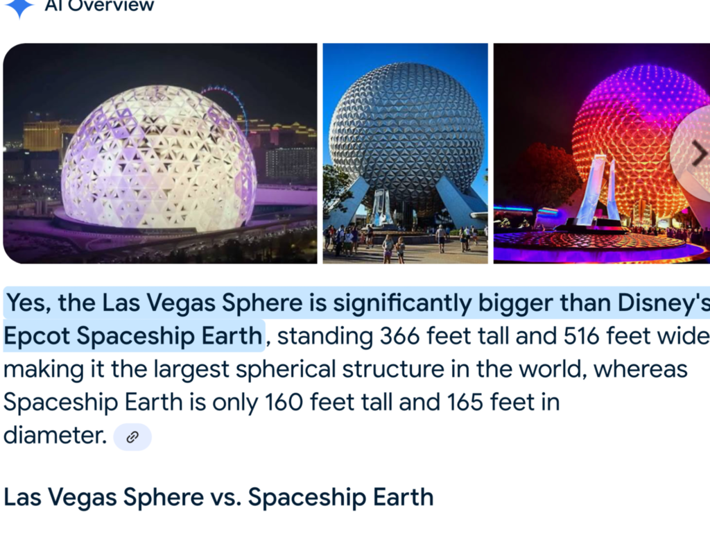 The Sphere vs The Epcot My bigger trip report plus fee for early ...