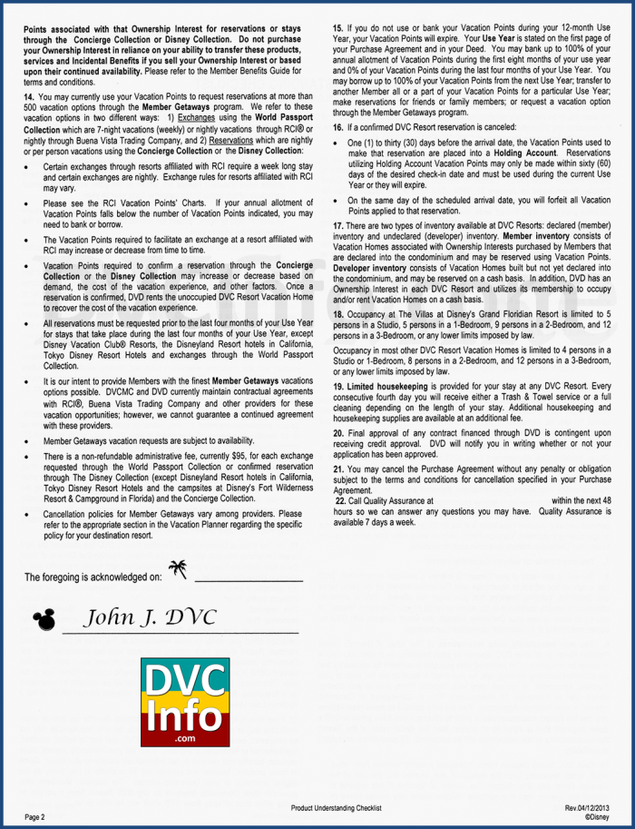 DVC Product Understanding Checklist - DVCinfo